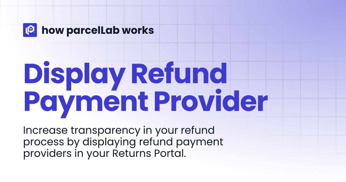 Display Refund Payment Provider | how parcelLab works